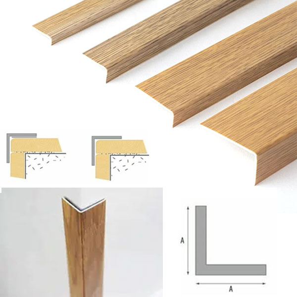 Plastic PVC Corner 90° Angle Wall Guard Edge Protector Wood Effect ...